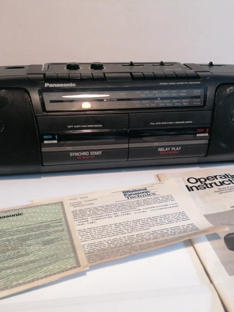 PANASONIC RX-FT510 TWIN Tape Radio Cassette Recorder Boombox Ghetto ...