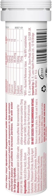 PRO PLUS FIZZ Hydration - 20 Effervescent Tropical Flavour Electrolyte ...