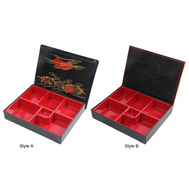 JAPANESE BENTO BOX, Traditional Bento Box, 6 Compartments, with Lid ...