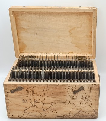 WW1 BOX WOOD +66 Plates Photos Guerre - Wooden Box +66 War Photo Flat £ ...