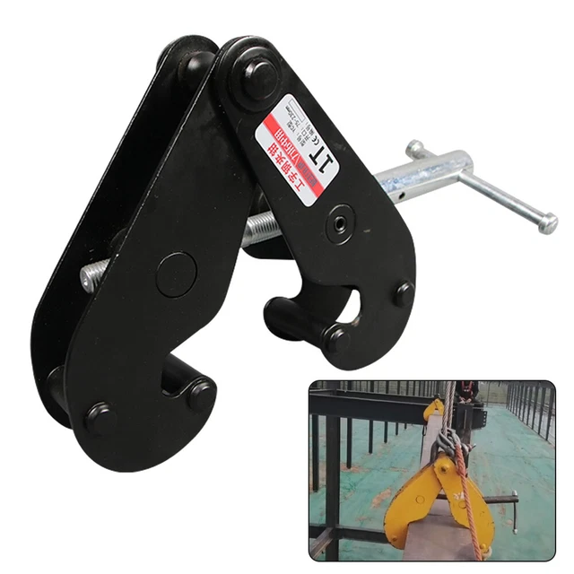 NEW STEEL BEAM Clamp 1 Ton Black Beam Hangers Adjustable 75mm- 220mm ...