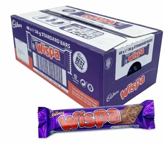 CADBURY WISPA CHOCOLATE Bar 36g Aerated Milk Chocolate Bar £9.99 ...