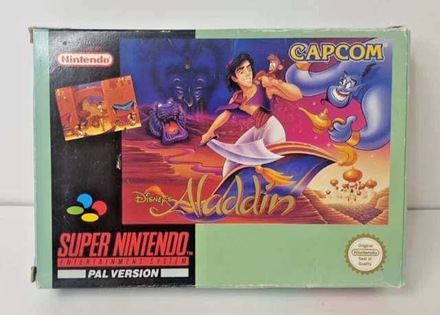 SUPER NINTENDO SNES game disney`s Aladdin pal version capcom £92.52 ...