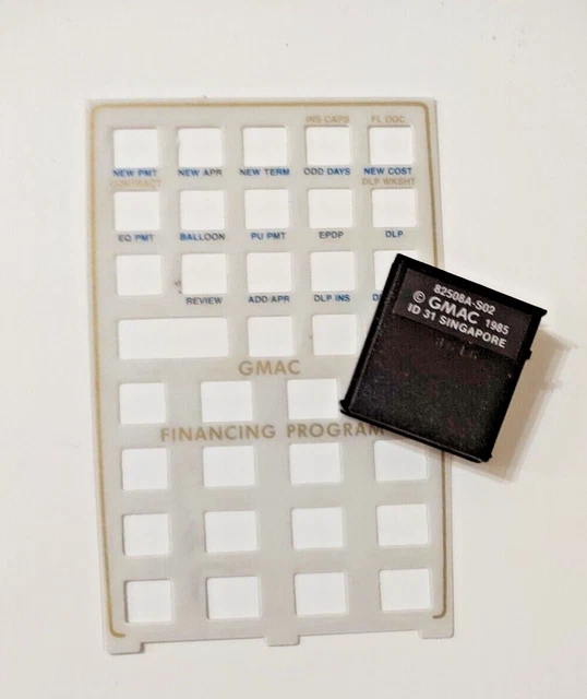 HP-41 CALCULATOR MODULE GMAC Financing II With Overlay EUR 39,00 ...