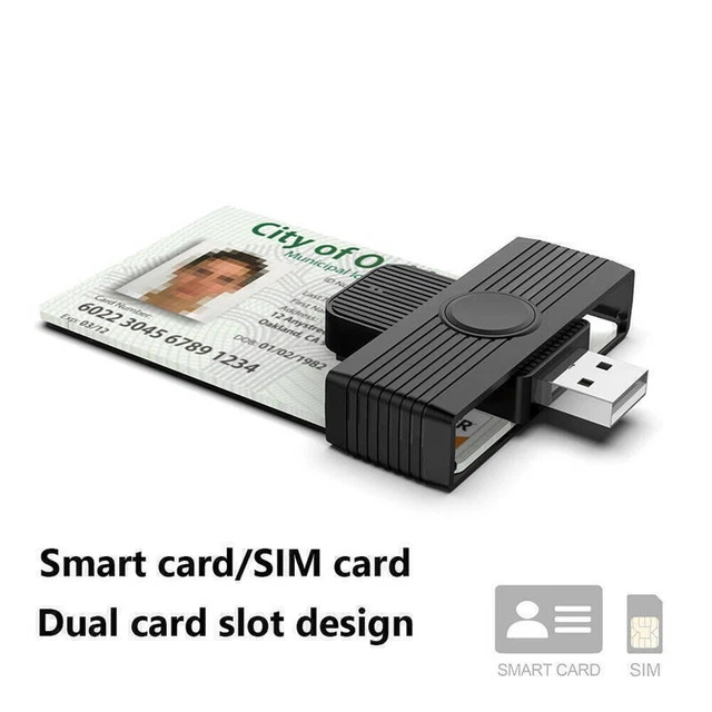 USB SMART CARD Reader Chipkartenleser SIM Kartenleser Personalausweis ...