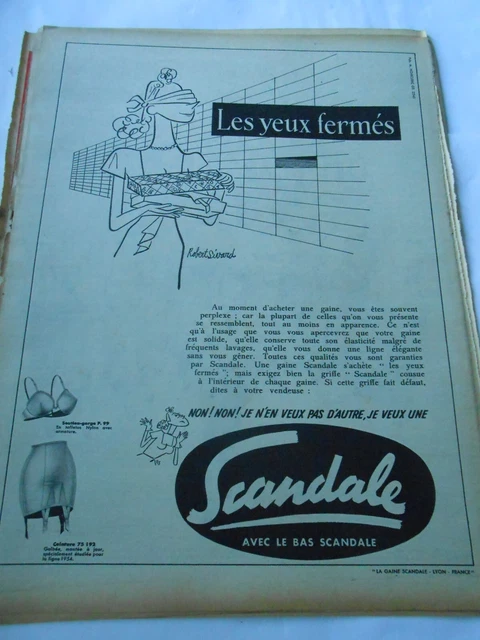 PUBLICITÉ ADVERTISING 1954 Scandale avec le Bas Les Yeux Fermés EUR 2 ...