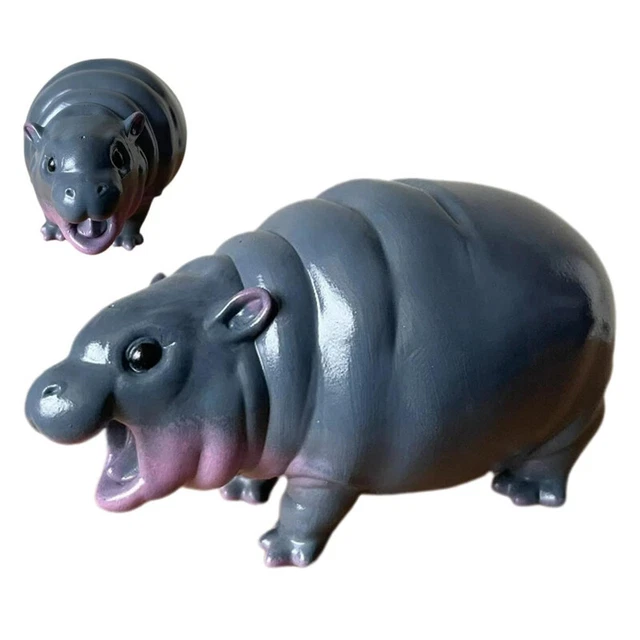MOO DENG TOY ,Moo Deng Hippo,Bouncy Pork Pygmy Hippo Statue,Hippo Resin ...