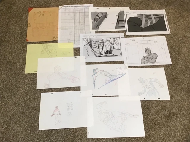 MARVEL SPIDER-MAN ORIGINAL Animation Production Drawings Model Sheets ...