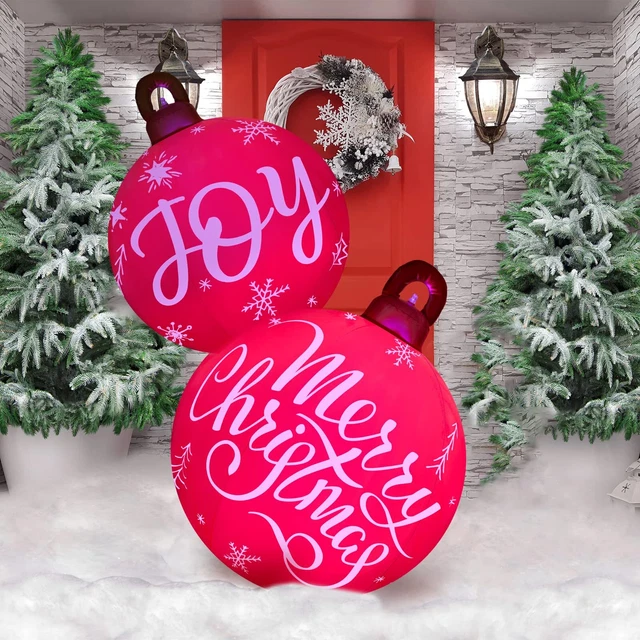 6 FT GIANT Light up Inflatable Christmas Ball Decorated Ball Ornaments ...