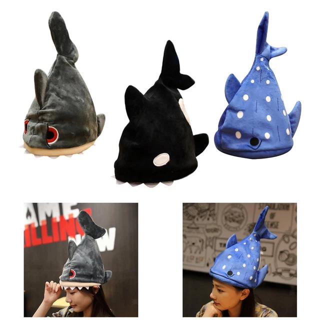 MOVING SHARK HAT Plush Headgear Plush Hat for Halloween Unisex Kids ...