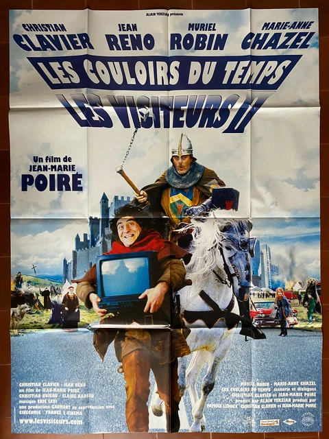 AFFICHE LES VISITEURS II Les couloirs du temps Jean RENO C. CLAVIER ...