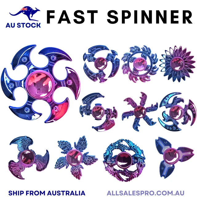 FINGER SPINNER FIDGET Toys Plastic Super Fast Hand Spinners For Kids ...