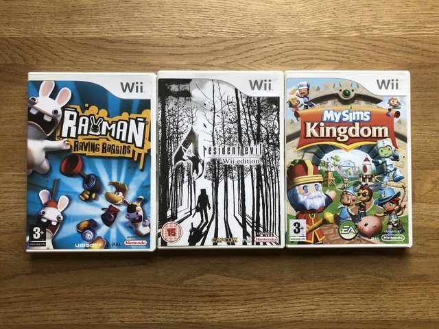 NINTENDO WII GAME Bundle Resident Evil 4 Rayman Raving Rabbids My Sims ...