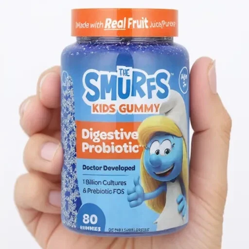 THE SMURFS Kids Gummy, Digestive Probiotic, Ages 3+, Smurf Berry , 80 ...