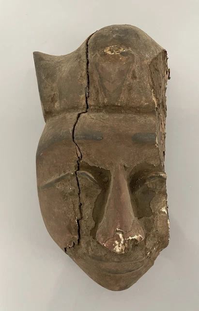 AUTHENTIC ANCIENT EGYPTIAN Wooden Sarcophagus Face Mask, Coffin Real ...