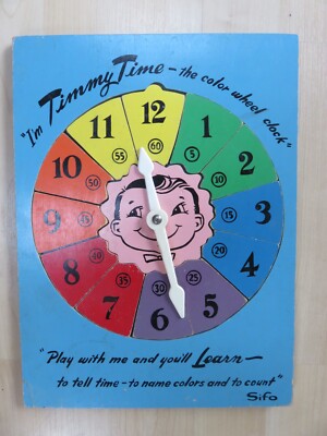 TIMMY TIME COLOR Wheel Clock $25.00 - PicClick