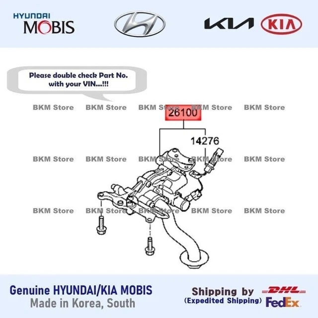 GENUINE 213103CKA2 OIL Pump Assy for Genesis G70, G80, G90, Kia K900 ...