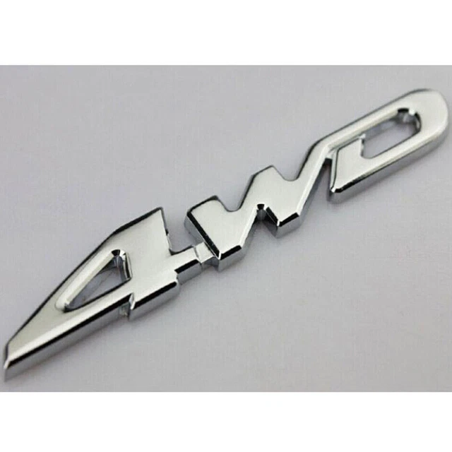 SILVER 4WD LOGO Chrome Metal Car Tailgate Emblem Sticker Badge Decal ...