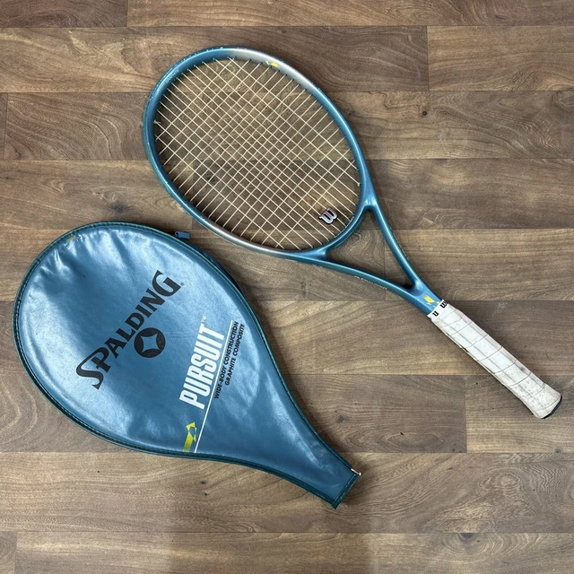 SPALDING PURSUIT TENNIS Racket Graphite Blue With Case £12.99 - PicClick UK
