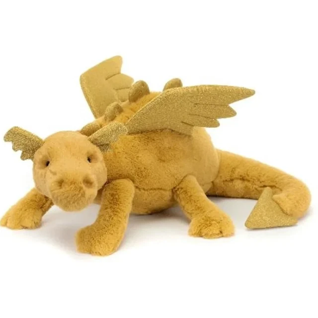 AUTHENTIC JELLYCAT FLUFFY Large Golden Dragon Collectable Plush Cuddly ...