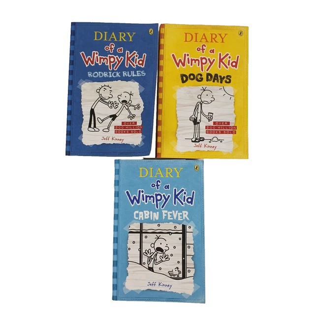 DIARY OF A Wimpy Kid Book Bundle x 3, Rodrick Rules, Dog Days & Cabin ...