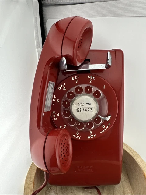 VINTAGE BELL SYSTEMS Western Electric Red Rotary Dial Wall Phone £64.98 ...