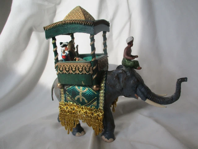 JOUET ANCIEN EN plomb elephant et palanquin avec personnages no quiralu ...