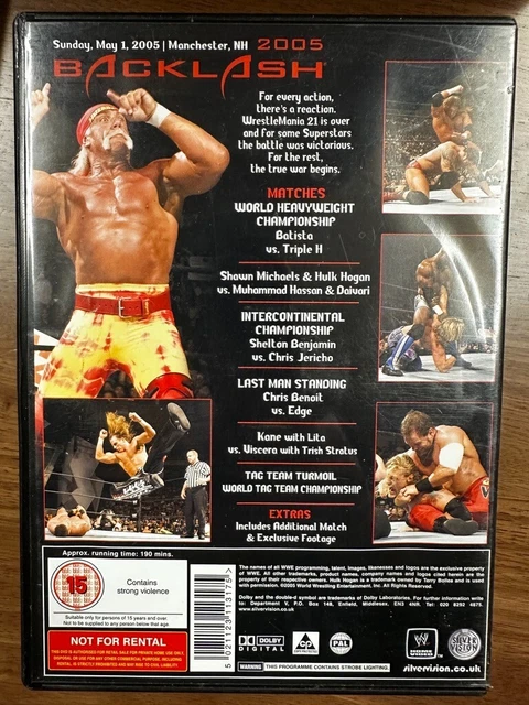 WWE -BACKLASH 2005 WWE DVD WWF American Wrestling EUR 10,00 - PicClick IT
