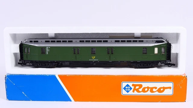 H0 DC ROCO 44454 Schnellzug-Postwagen "Hecht" der DBP in OVP TOP #4E207 ...