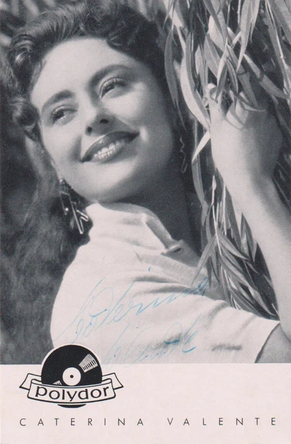 CATERINA VALENTE ORIGINALE Autografa Firmata Polydor Cartolina Anni 60 ...