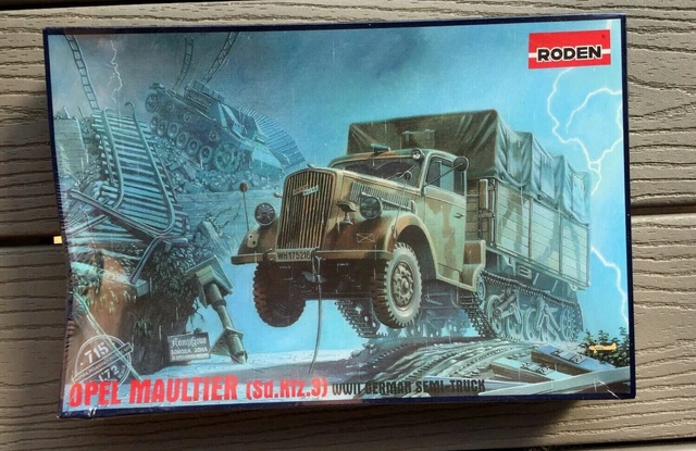 RODEN 1/72 Ww Ii German Sd.kfz. 3 Opel Maultier Semi-Truck Model Kit ...