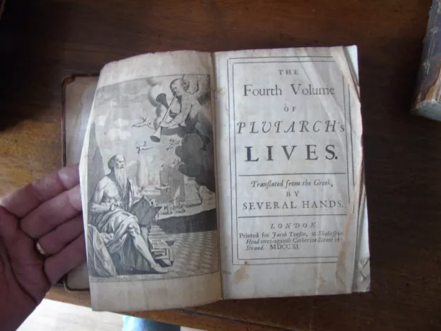 FOUR VOLUMES OF Plutarch's Lives, Several Hands, Jacob Tonson 1711 vol ... FOUR VOLUMES OF Plutarch's Lives, Several Hands, Jacob Tonson 1711 vol ...