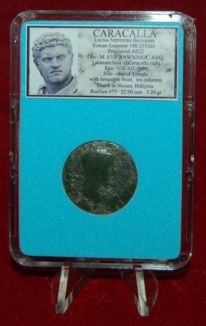 ANCIENT ROMAN EMPIRE Coin CARACALLA Temple On Reverse Nicaea Mint £34. ...