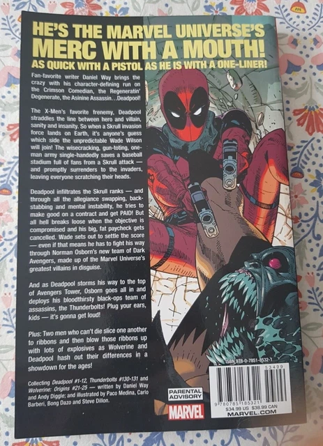 DEADPOOL BY DANIEL Way: The Complete Collection Volume 1 by Andy Diggle ...