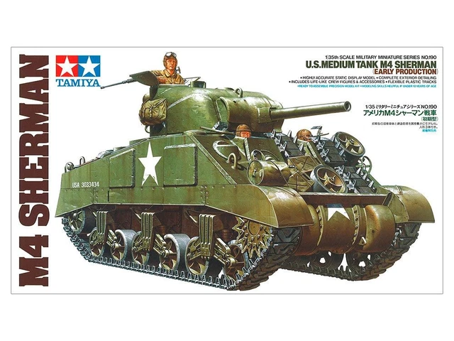 TAMIYA 35190 U.S. Medium Tank M4 Sherman (Early Production) 1/35 EUR 39 ...