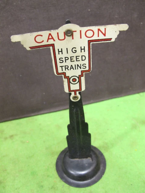 CLEAN MARX O Scale Caution high Speed Trains Metal Sign $7.50 - PicClick