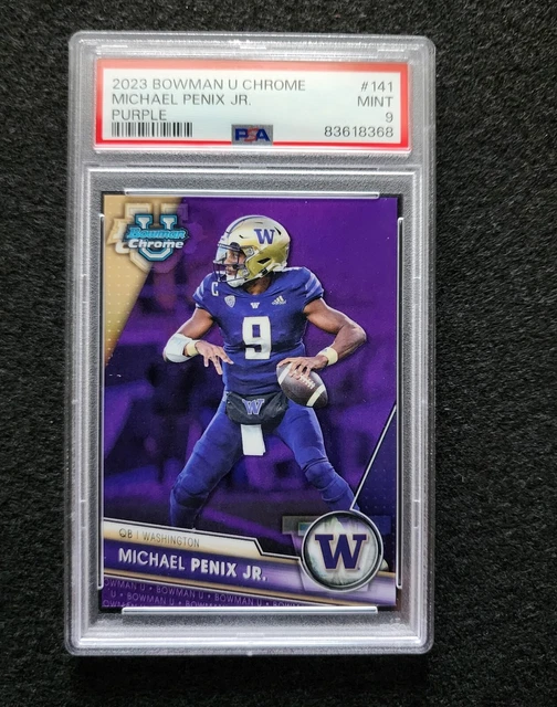 RÉFRACTEUR VIOLET MICHAEL Penix Jr/399 2023 Bowman University Chrome ...