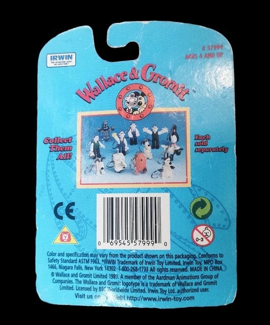 VINTAGE WENDOLINE WALLACE and Gromit Keyring - Collectible 1989 £15.00 ...