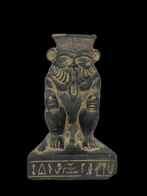 RARE ANCIENT EGYPTIAN ANTIQUE Statue Stone of Seated Bes Sculpture ...