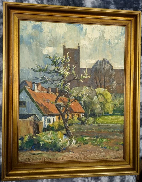ARTHUR NIELSEN DANISH 20th Century Vintage Oil on Canvas Landscape Art ...