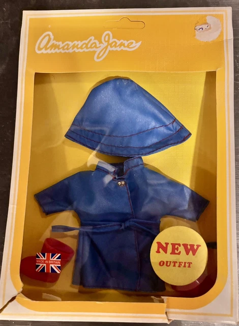 VINTAGE AMANDA Jane Doll Outfit - NRFB blue rain Mac £31.90 - PicClick UK