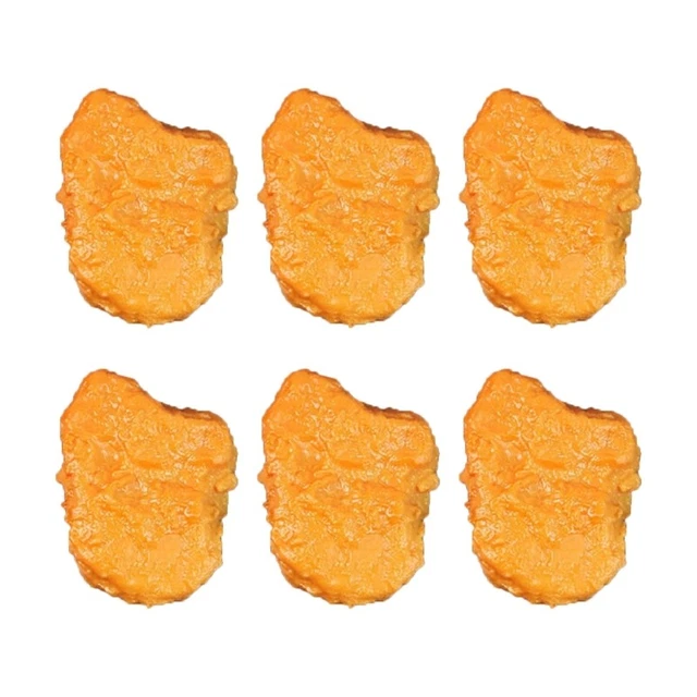PACK OF 6 Artificial Chicken Nuggets Realistic Fried Chicken Model for ...