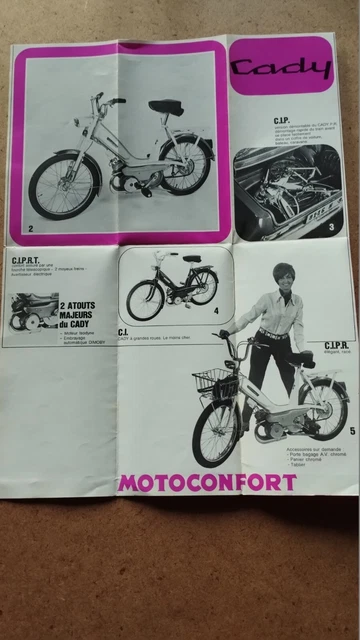 RARE SUPERBE DÉPLIANT Mobylette CADY Motoconfort Motobecane état neuf ...