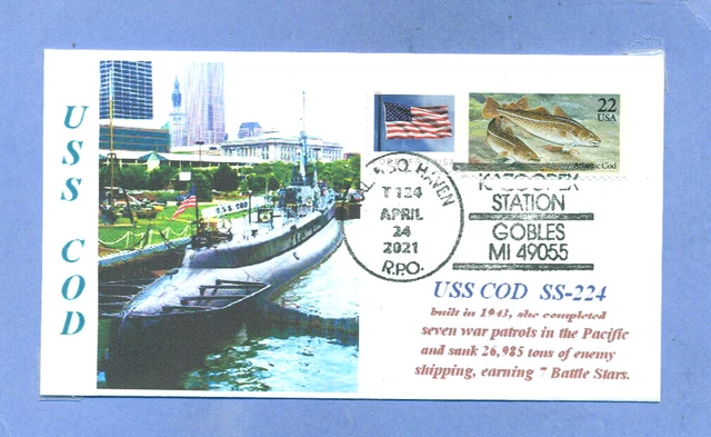 USS ZACKENBARSCH SS-224 US Navy Ww II U-Boot Colorphoto Cachet Marine ...