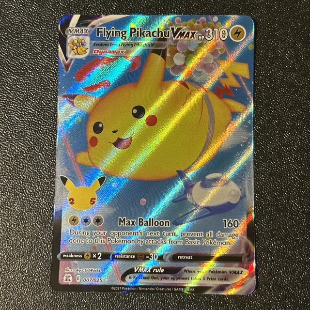 POKÉMON TCG FLYING Pikachu VMAX Celebrations 007/025 Holo Ultra Rare £2 ...