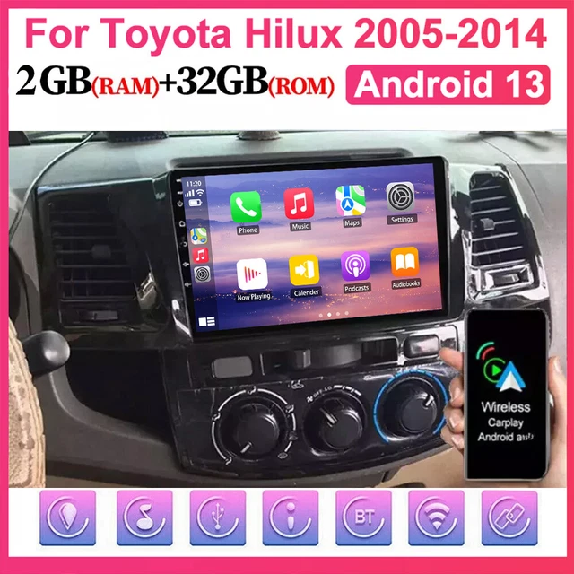9& FOR TOYOTA Hilux 2005-2015 Car Stereo Radio Android 13 Carplay GPS ...