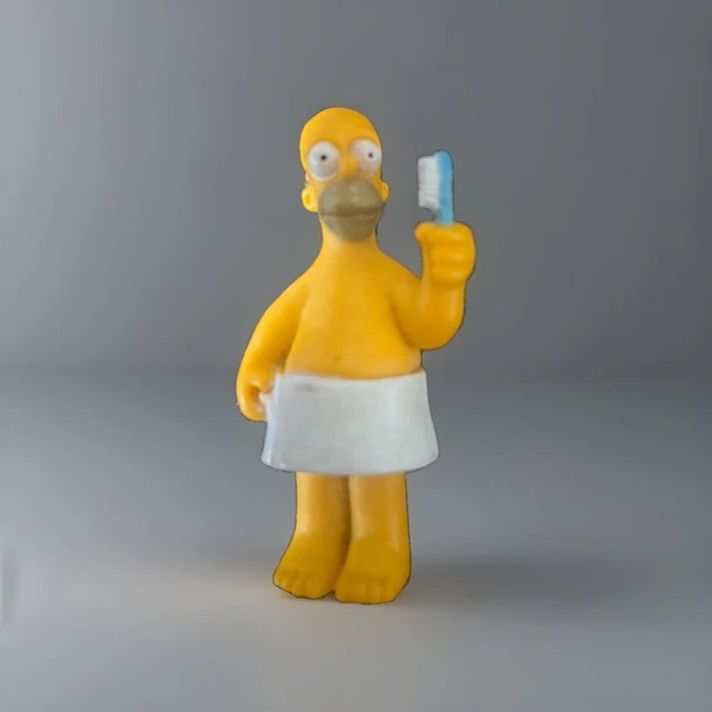 THE SIMPSONS, HOMER Simpson, 1999, Toy Mini Figure, Towel, Toothbrush ...