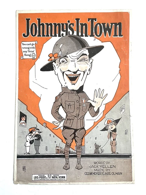WW1 US SHEET Music, Johnny’s In Town, WW1 US Antique Sheet Music $9.95 ...