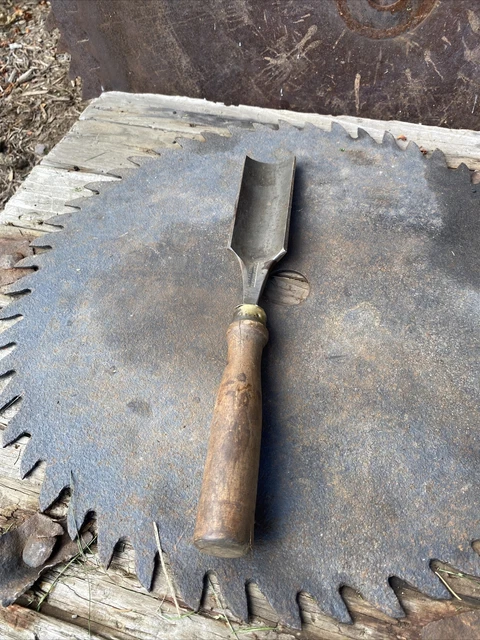 VINTAGE ANTIQUE ISAAC Greaves Gouge Wood Lathe Tool Woodworking Tool NO ...