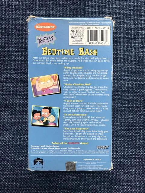 RUGRATS NICKELODEON - Bedtime Bash {VHS}B330 - 1997 Nick Jr - Retro ...